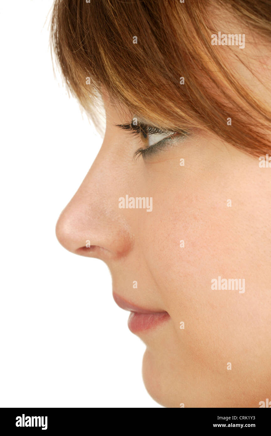 Profile view of a woman's face Stock Photo - Alamy