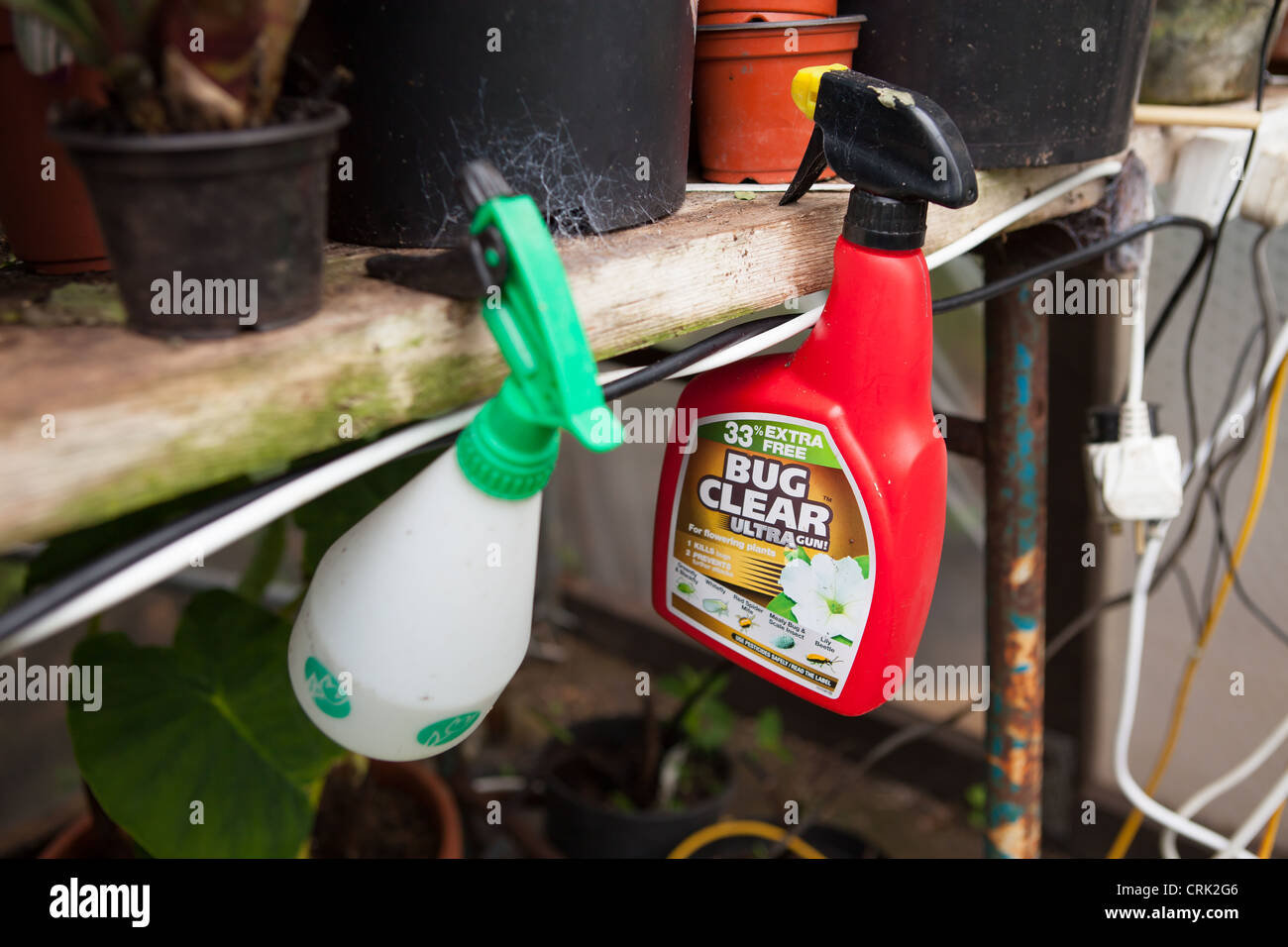 Bottles of insecticide and bug clear - to keep pests and bugs away from ...