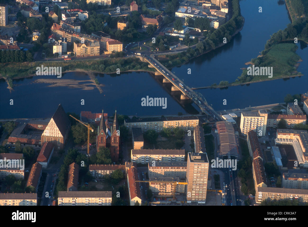 Grenzbruecke over the Oder between Frankfurt / Oder and Slubice, Poland ...