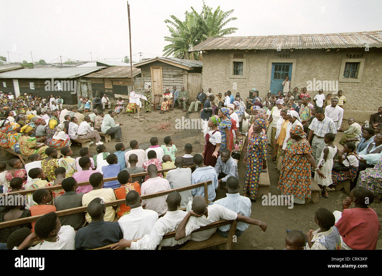 Street church in Goma Stock Photo - Alamy