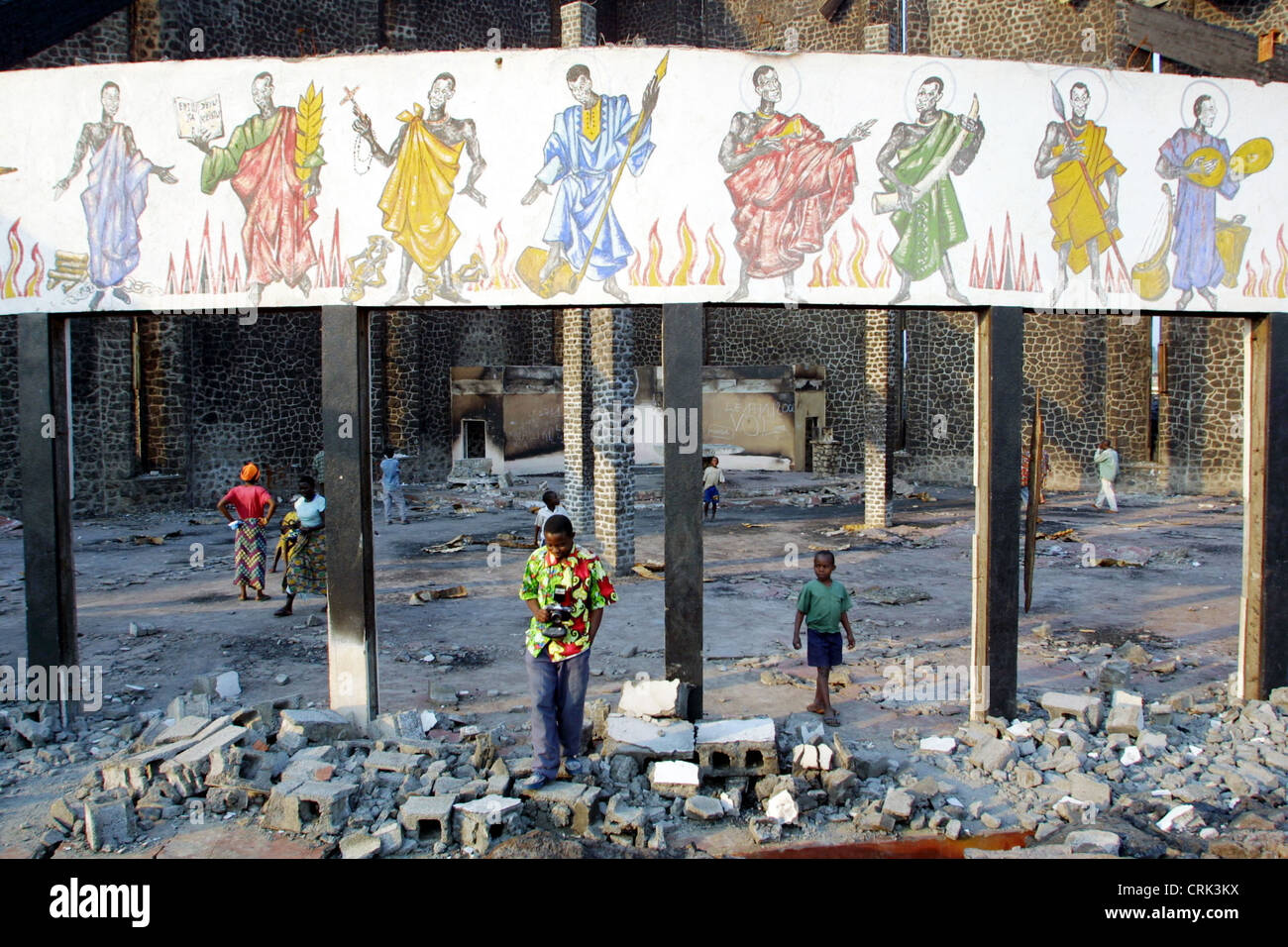 Catholic Cathedral, which was destroyed by Goma Stock Photo - Alamy