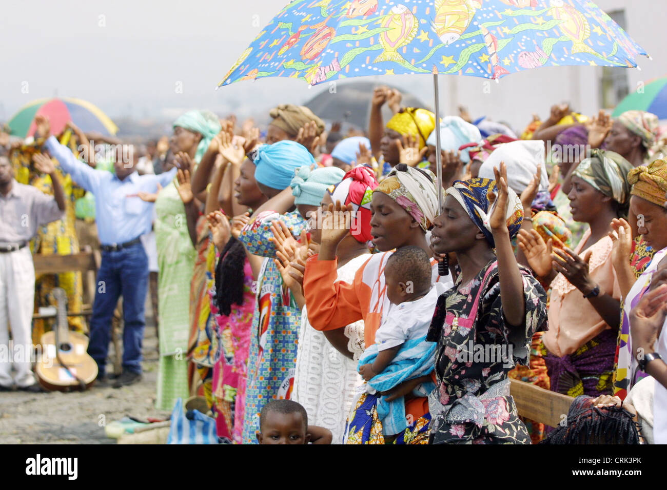 Street church in Goma Stock Photo - Alamy