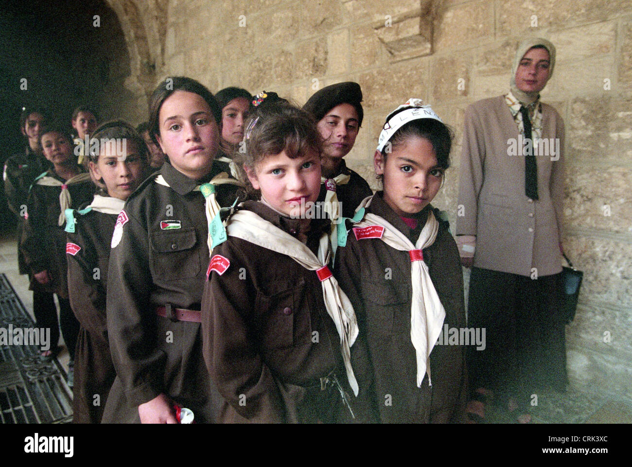 Palestinian school class visited the Church of the Nativity Stock Photo ...