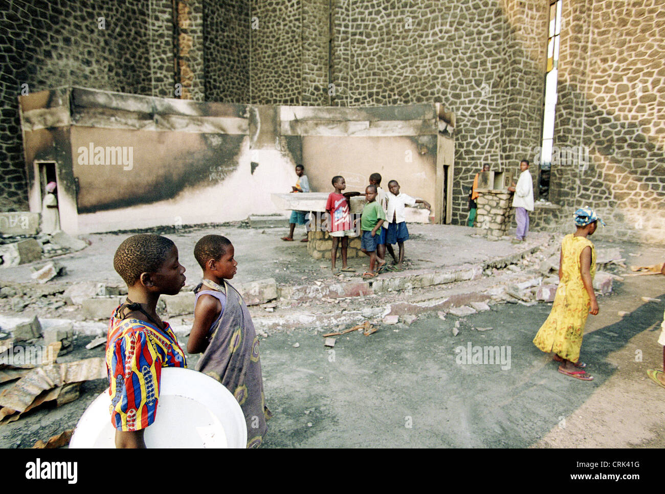 Catholic Cathedral, which was destroyed by Goma Stock Photo - Alamy