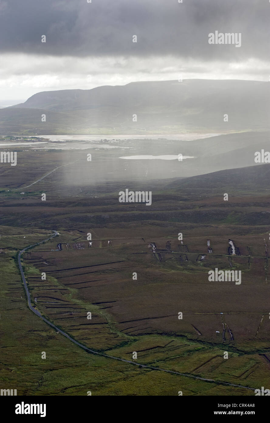 Rainfalling over Cashel South & Achill Sound, Achill Island, County ...