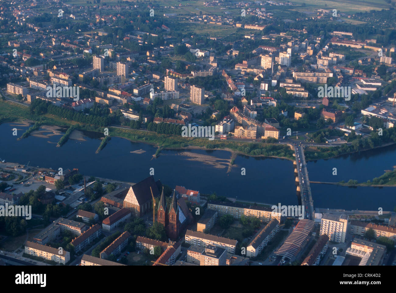 Grenzbruecke over the Oder between Frankfurt / Oder and Slubice, Poland ...