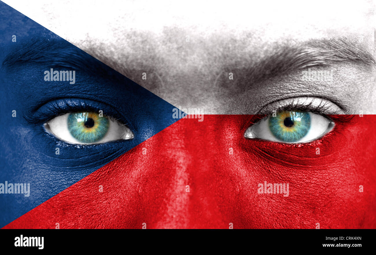Czech flag face paint hi-res stock photography and images - Alamy