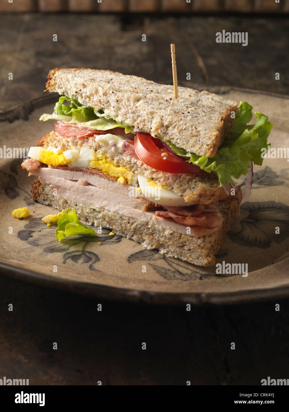 Close up of sandwich on plate Stock Photo - Alamy