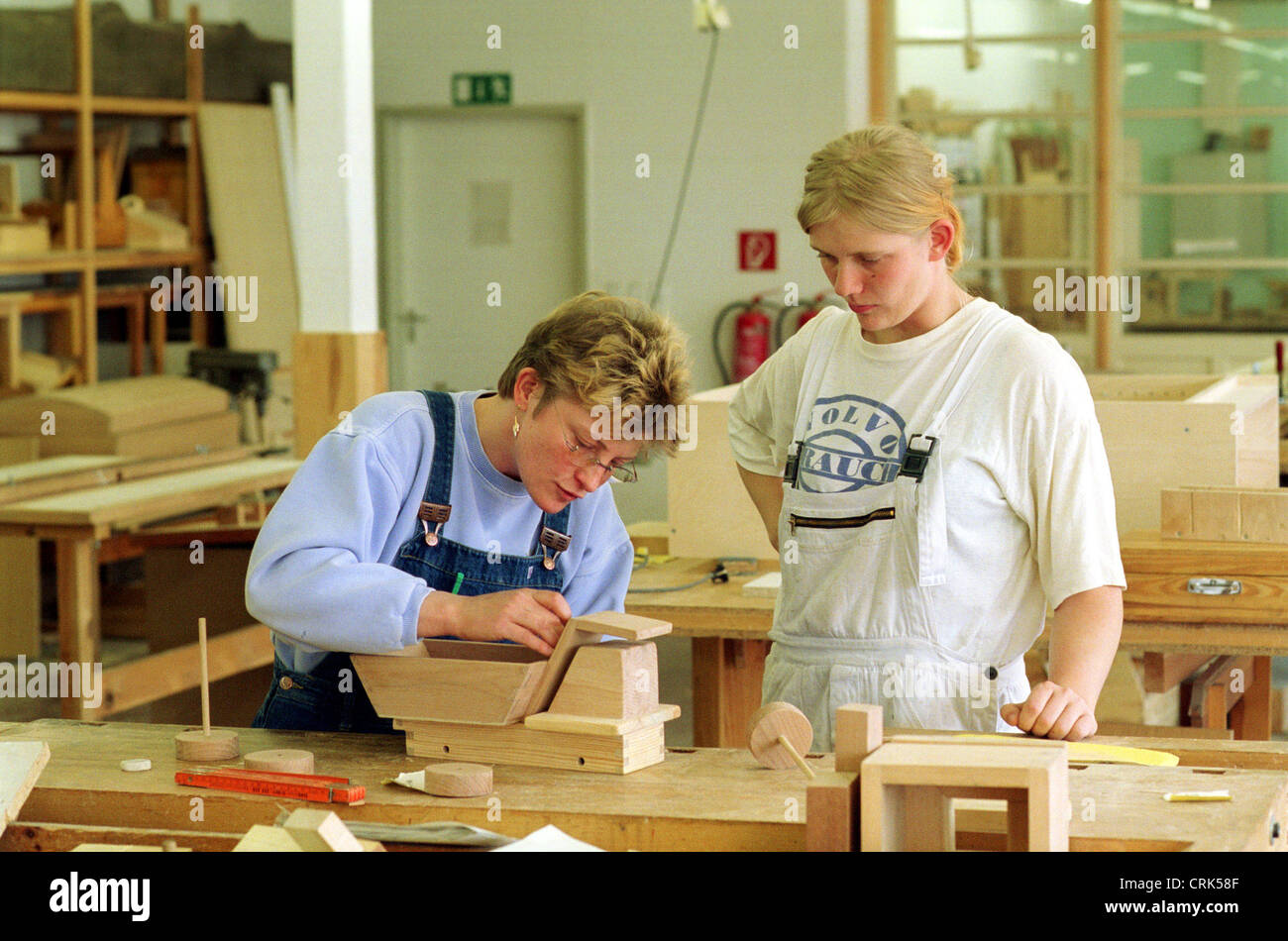 Berlin, a carpenter apprentices will be trained by their mistress Stock ...