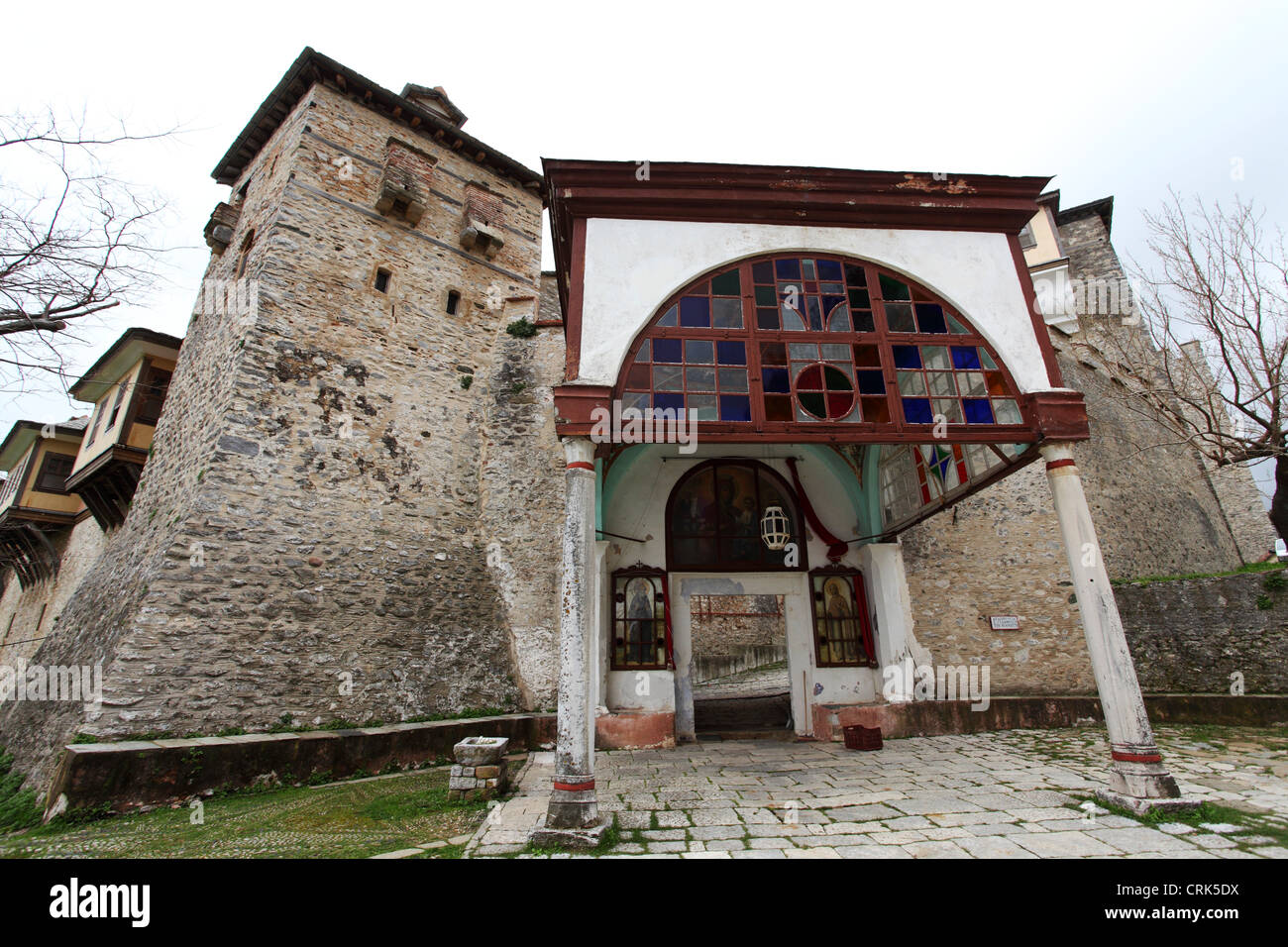 Entrance to the Grand Lavra Monastery, Mount Athos, Greece Stock Photo ...