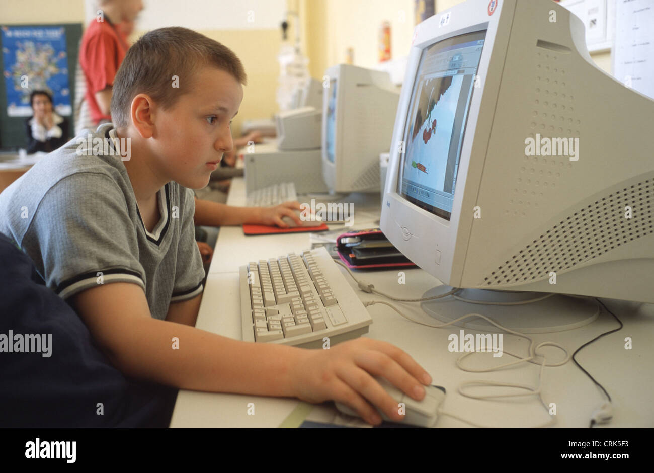 Lesson with computer Stock Photo - Alamy