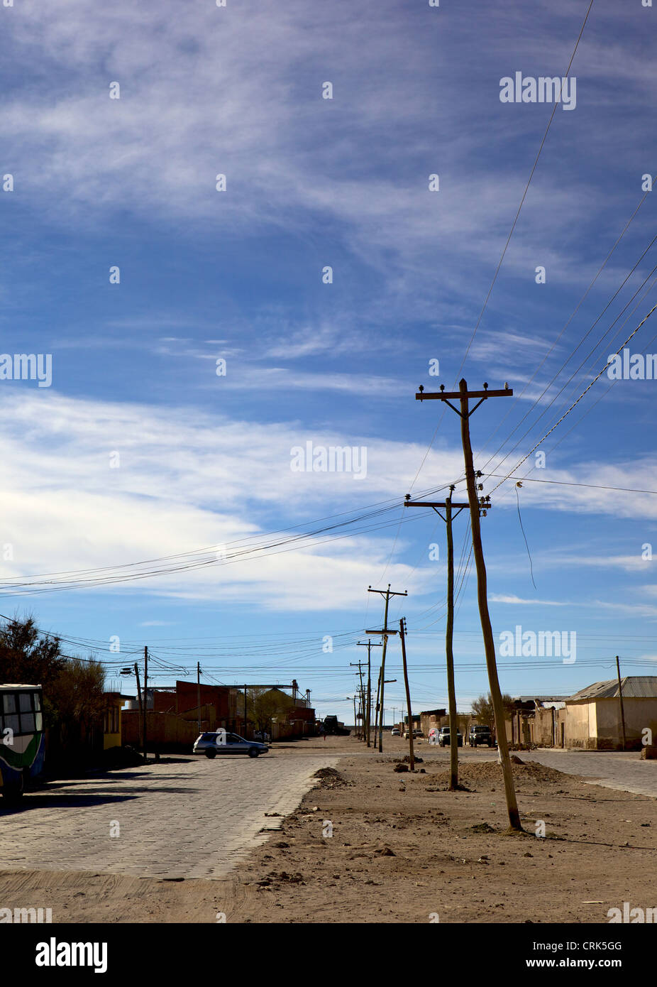 Electricity lines, Uyuni, Bolivia, South America Stock Photo - Alamy