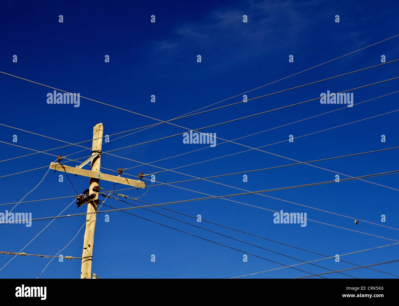 Electricity lines and Blue sky Stock Photo - Alamy