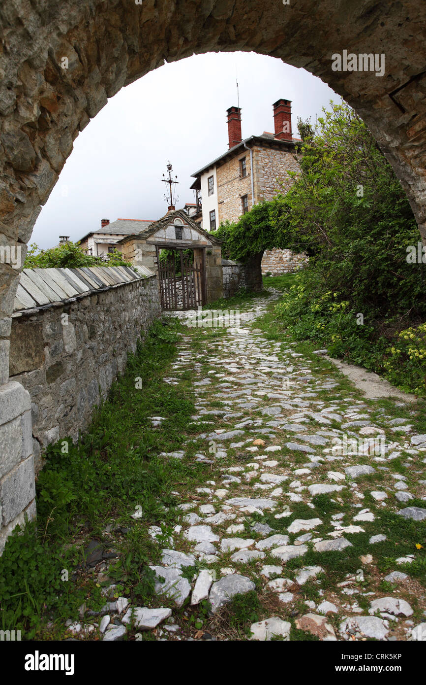Arched gate at the Great Lavra Monastery, Mount Athos, Greece Stock ...