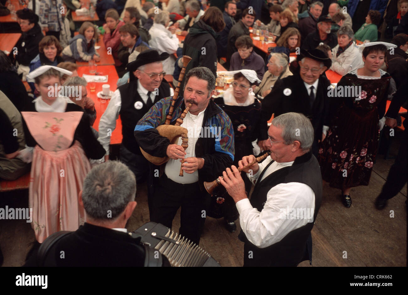 Breton folk dance group in the marquee Stock Photo - Alamy