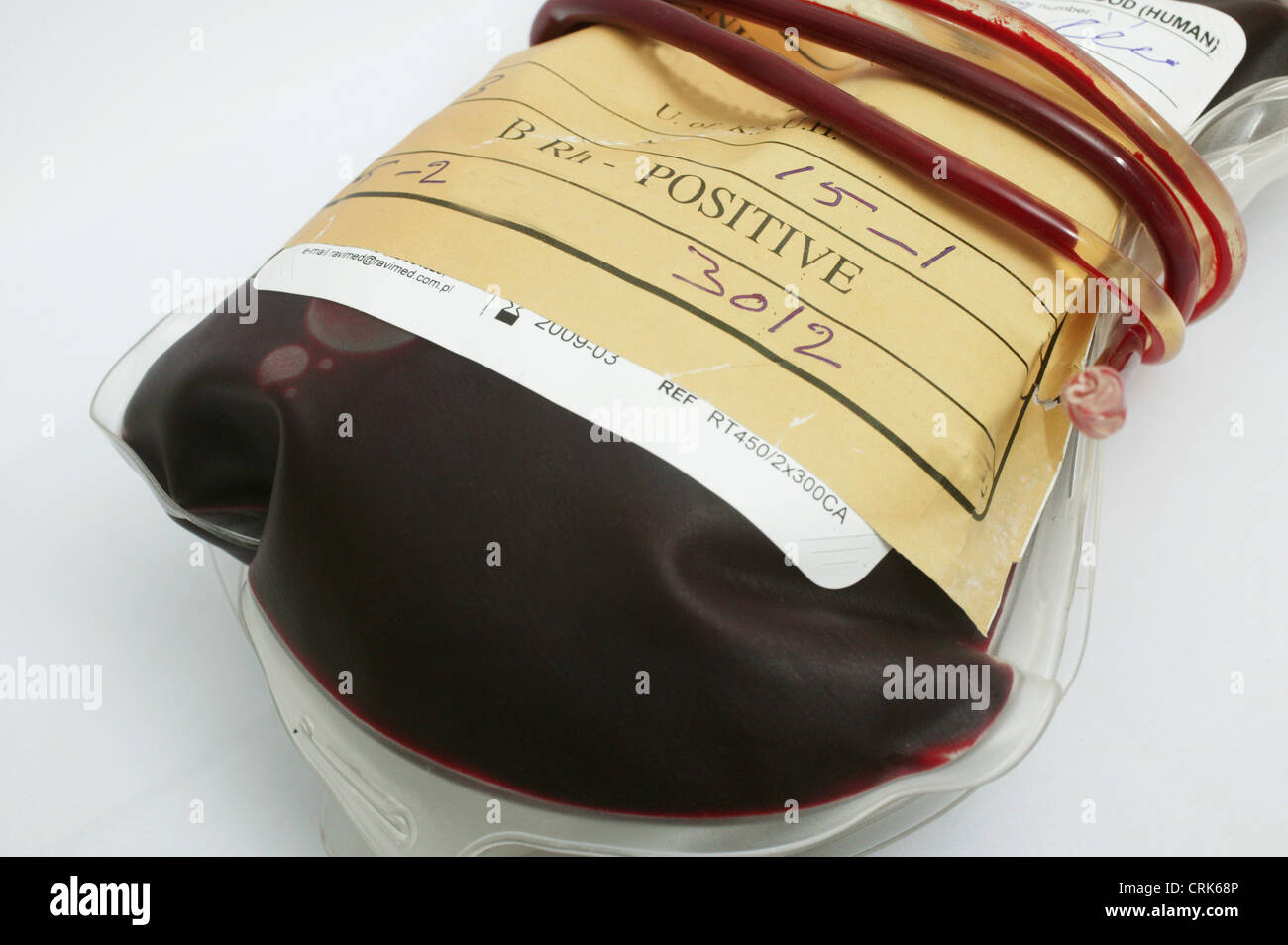 Type B+ blood bag Stock Photo - Alamy