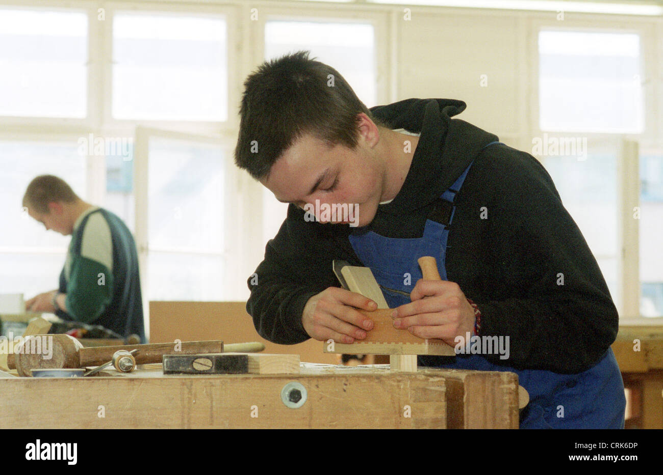 Berlin, a carpenter's apprentice in AZBS Stock Photo - Alamy