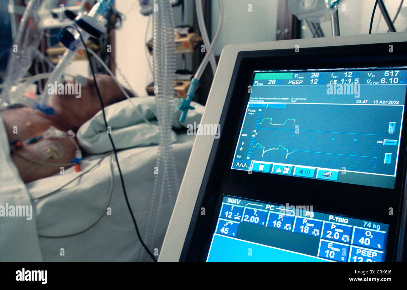 Patient in his room at night in an intensive care Stock Photo - Alamy