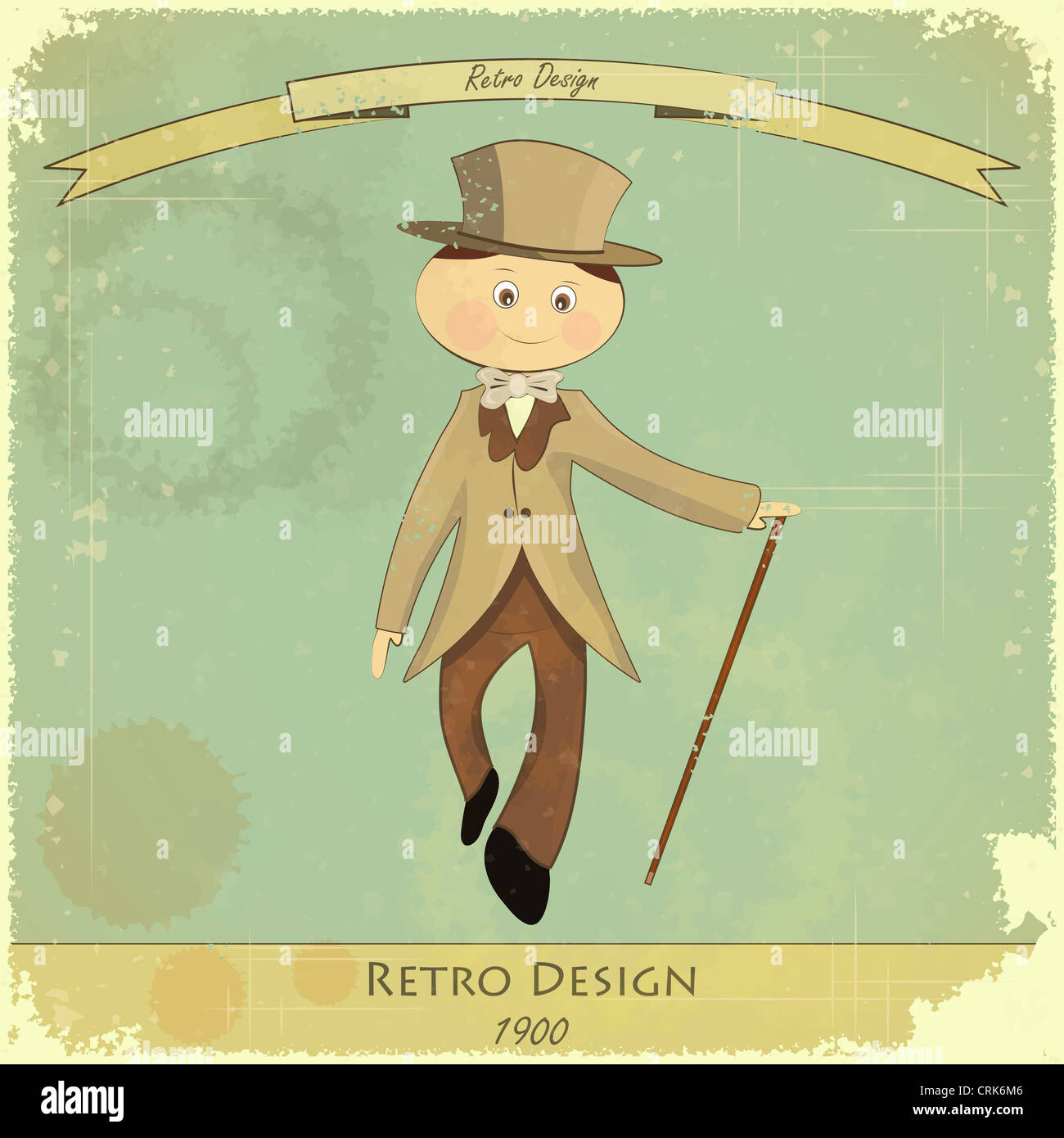 Vintage poster men fashion - cartoon gentleman on retro background ...