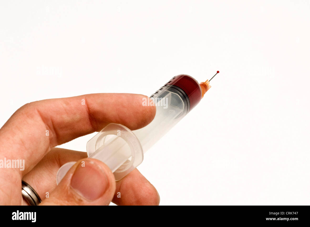 Hypodermic needle syringe blood sample hi-res stock photography and ...