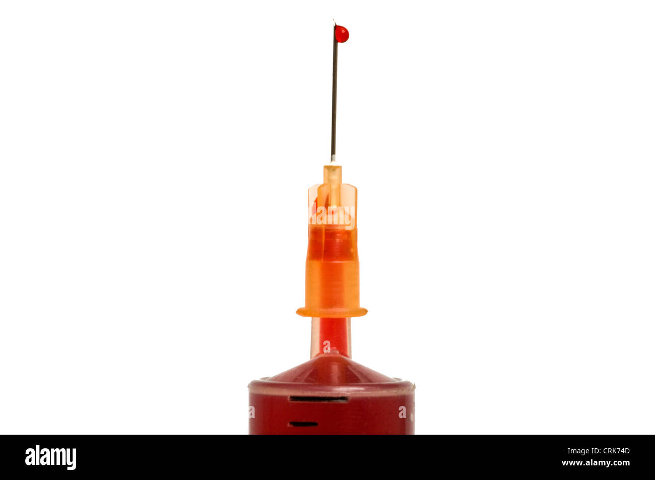 Droplet of blood on tip of syringe needle hi-res stock photography and ...