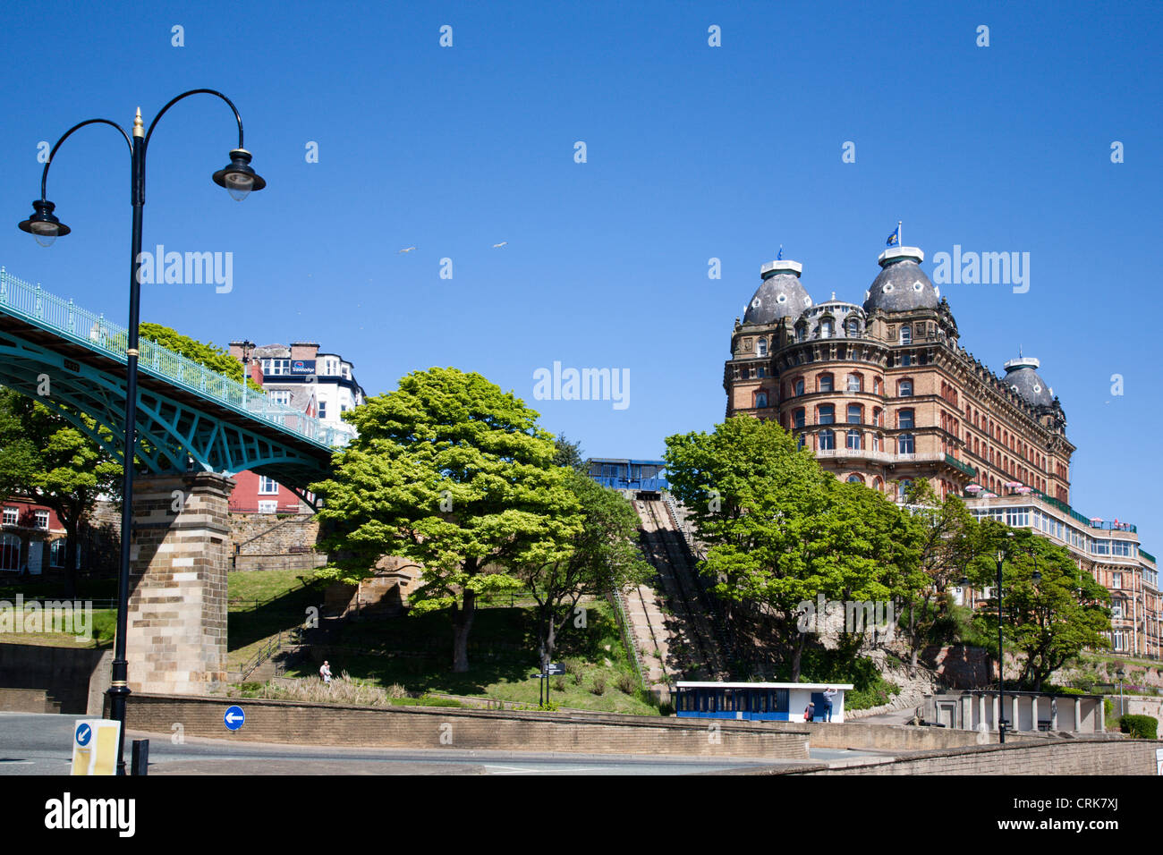 Cliff Bridge and The Grand Hotel Scarborough North Yorkshire England ...