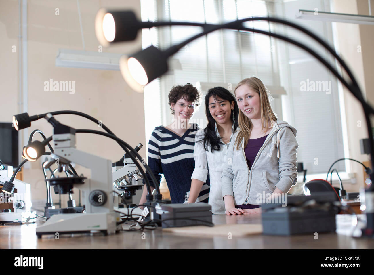 Students working in geology lab Stock Photo - Alamy