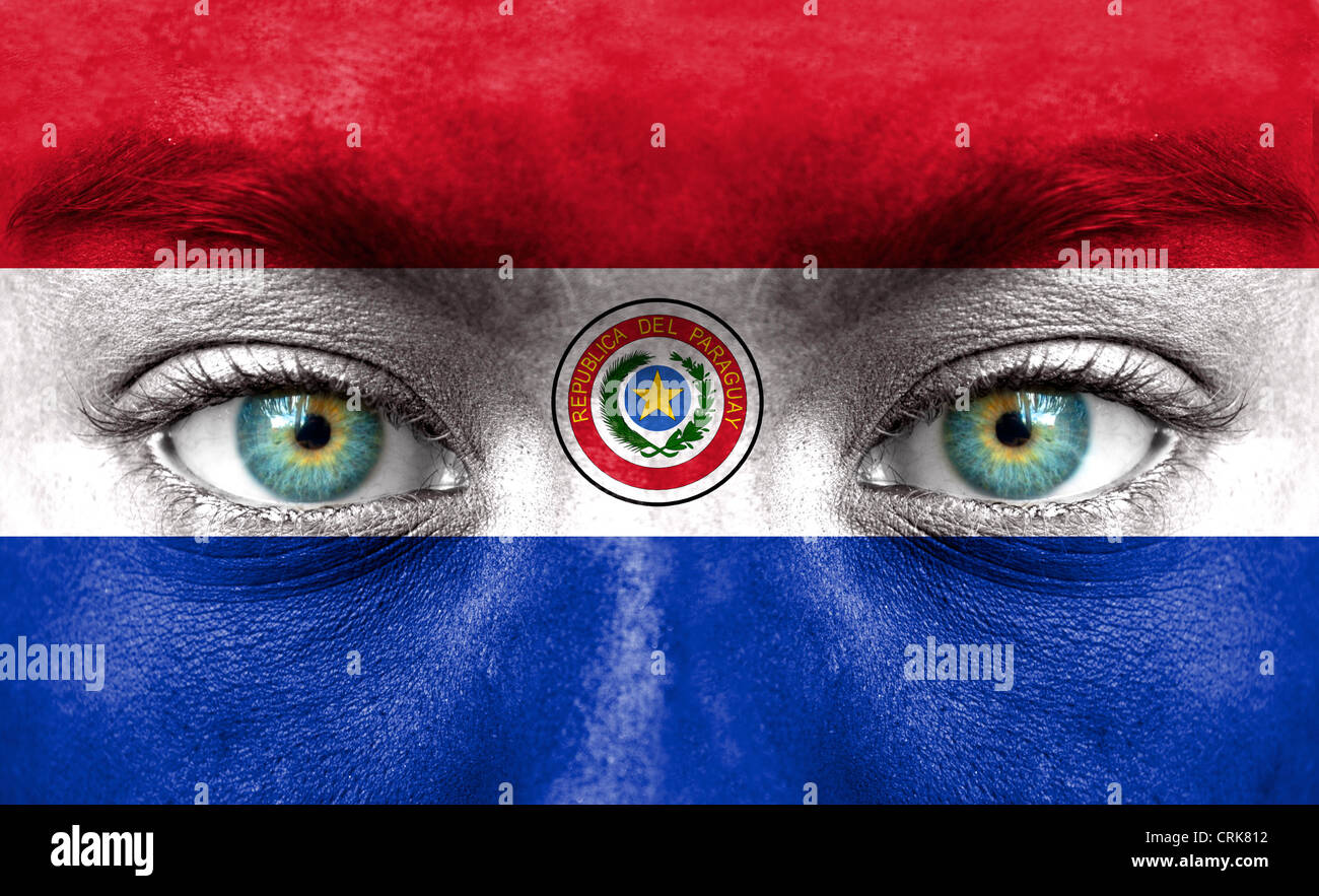 Human face painted flag paraguay hi-res stock photography and images ...