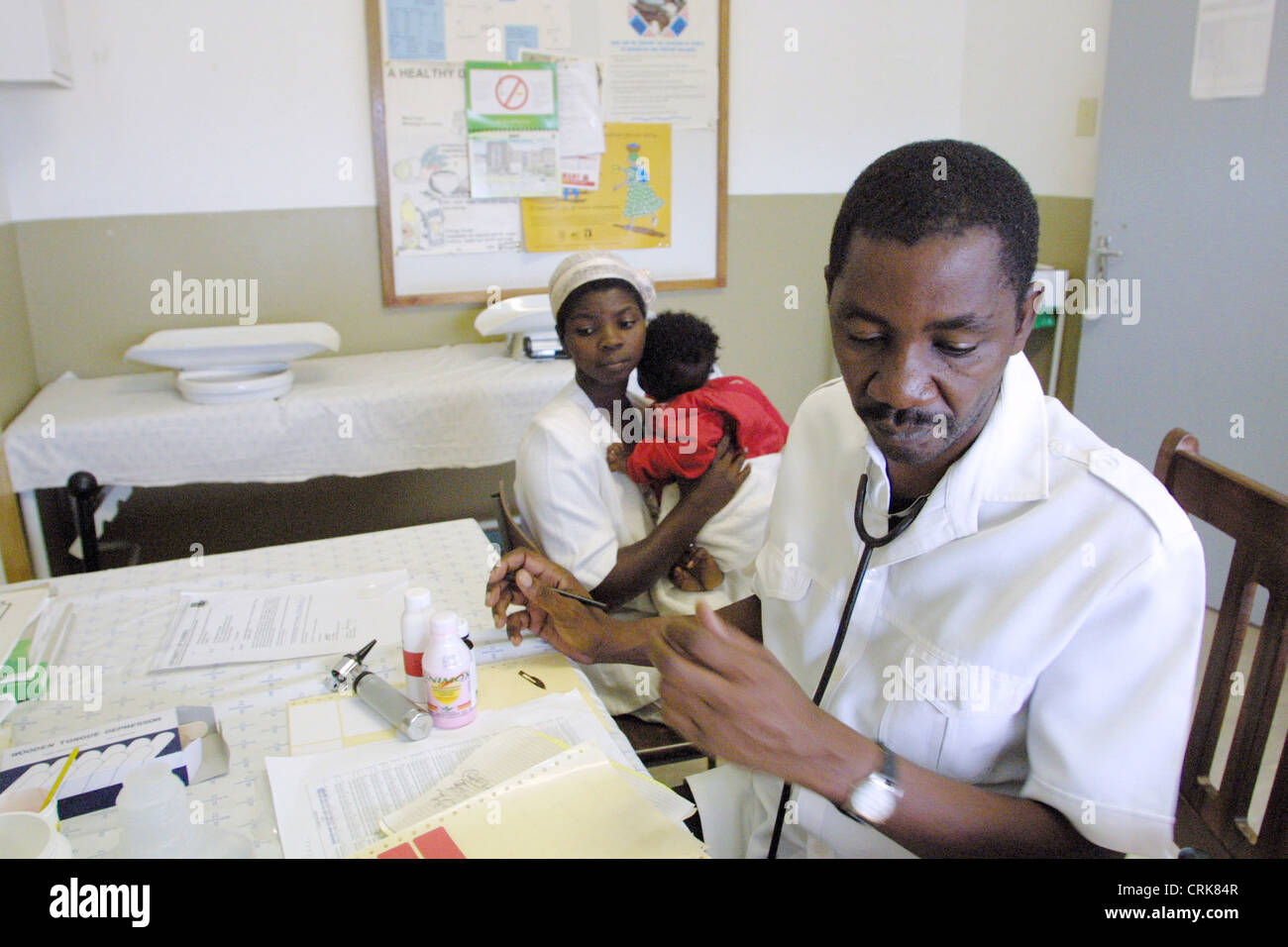 Medical examination of young children in Namibia Stock Photo - Alamy