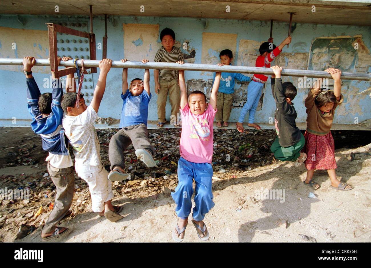 Children play on a garbage dump in Nepal Stock Photo - Alamy
