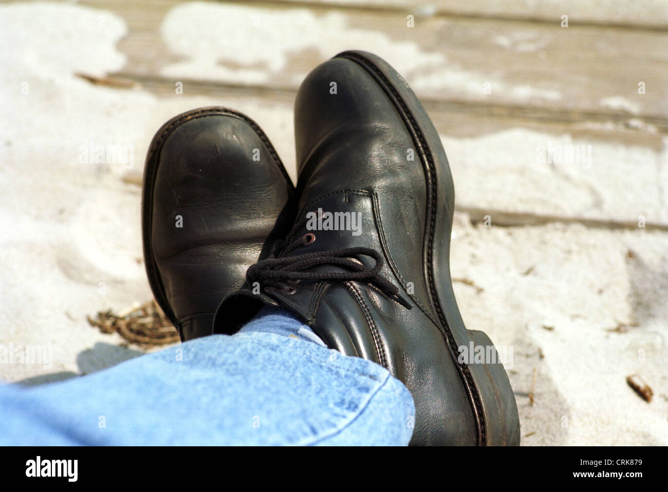 Black scuffed shoes hi-res stock photography and images - Alamy