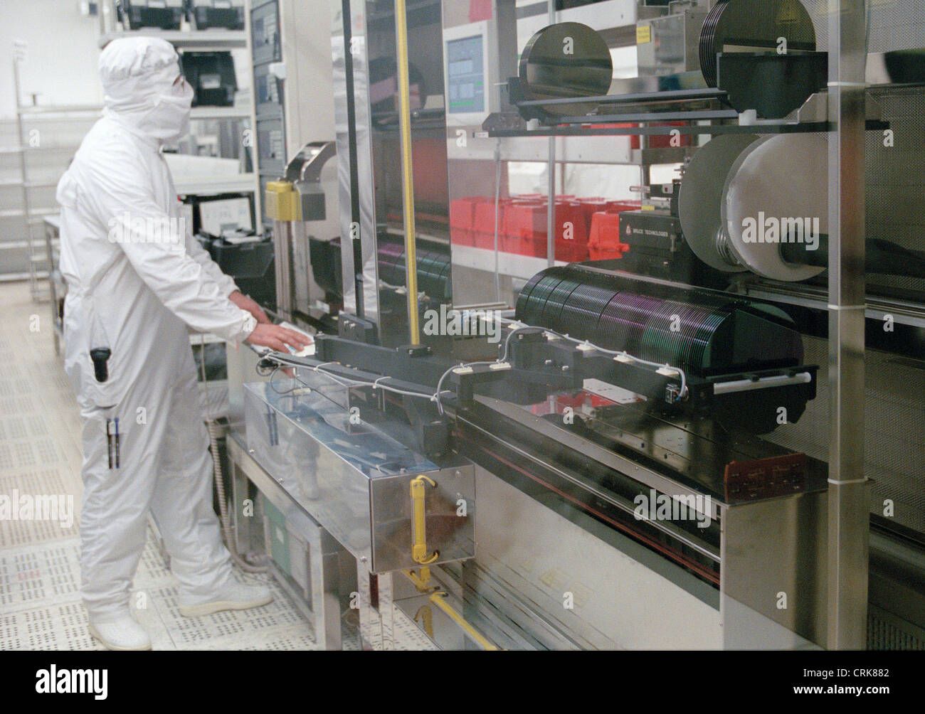 Processing of semiconductor wafers in a clean room Stock Photo - Alamy