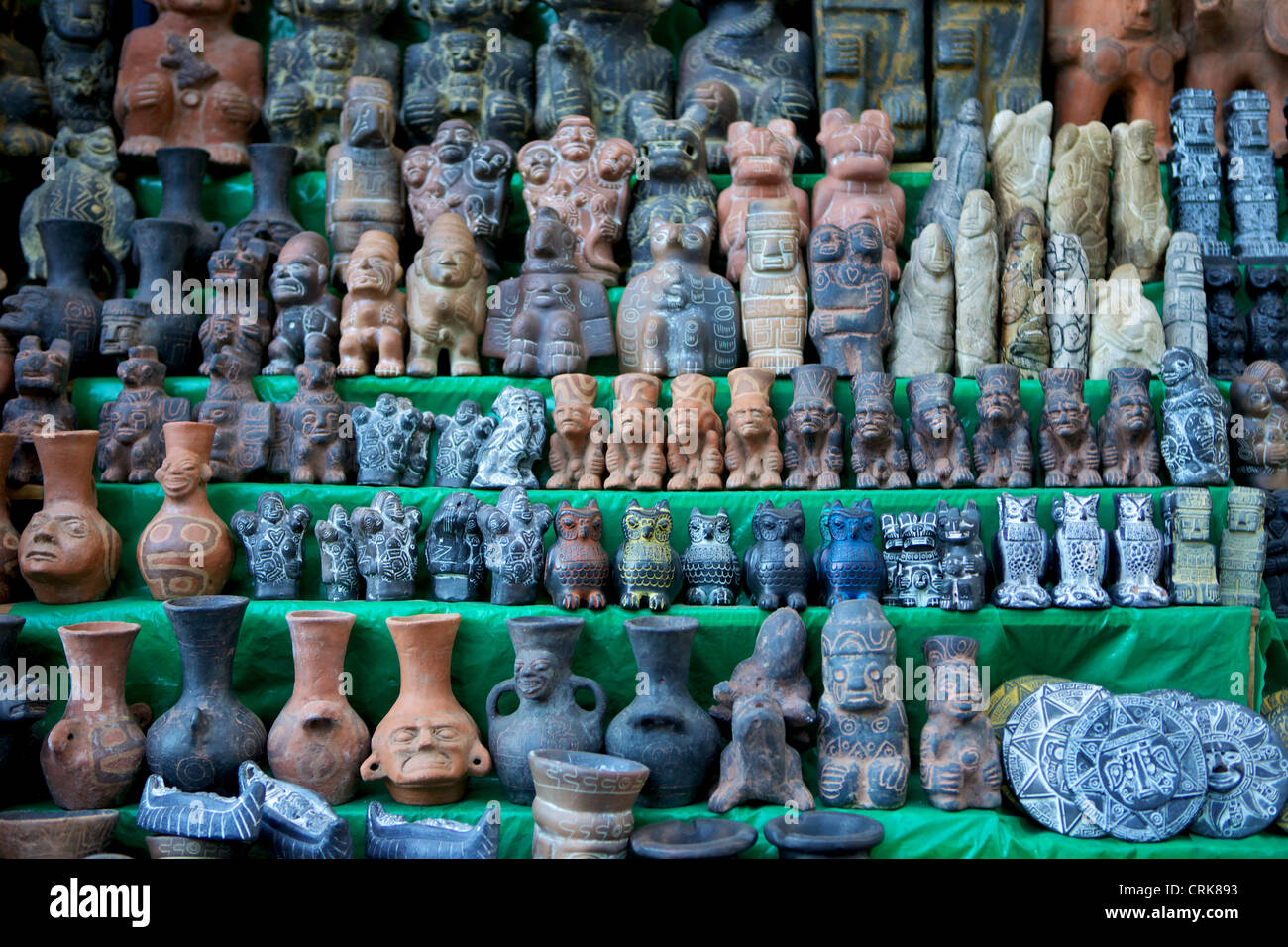 Souvenir statues for sell, La Paz, Bolivia, South America Stock Photo ...