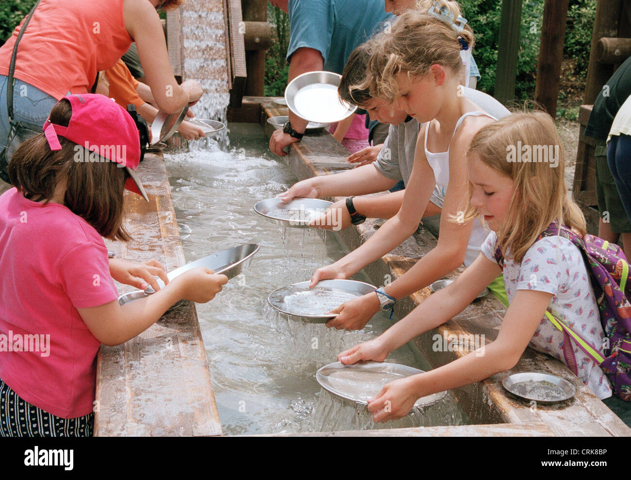 Children pan for gold in the German Legoland Stock Photo - Alamy