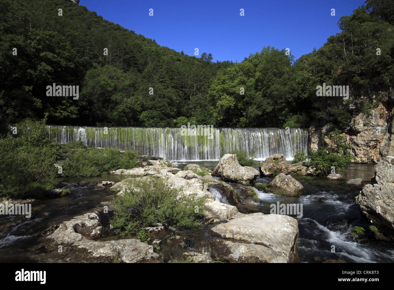 The Vis waterfall near Ganges in Herault, Cevennes, France Stock Photo ...