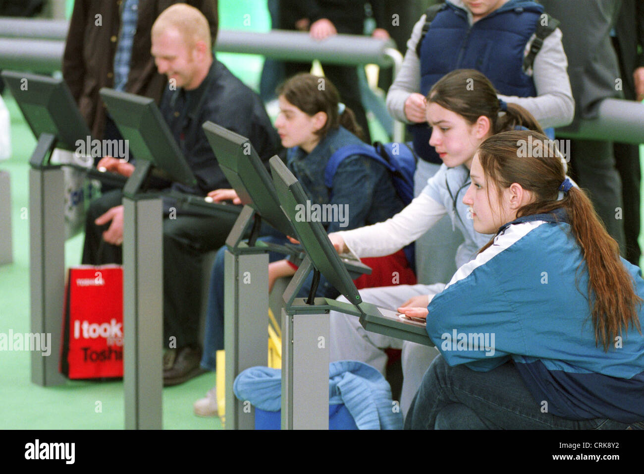 People on computer Stock Photo - Alamy