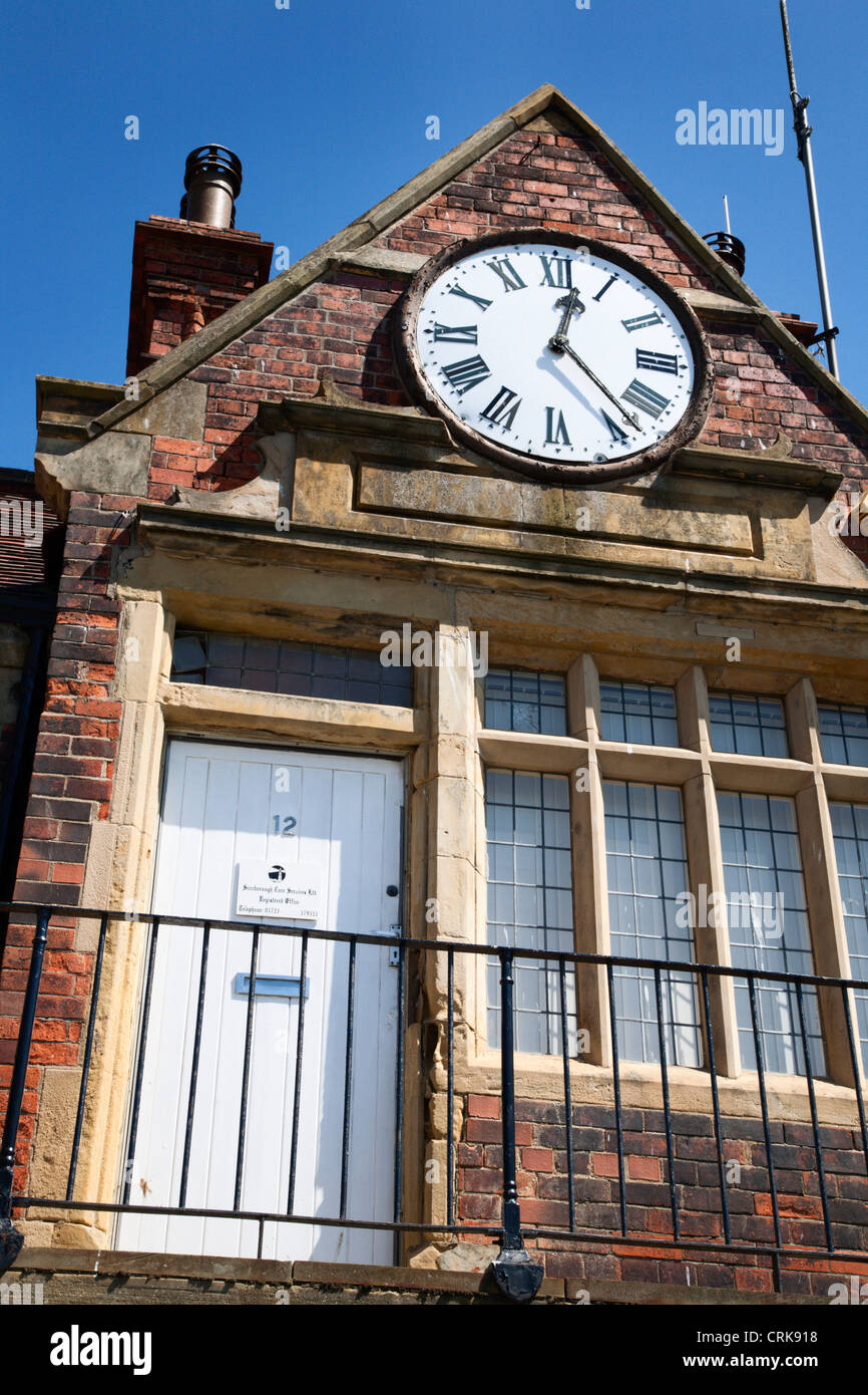 Clock at the Harbour Scarborough North Yorkshire England Stock Photo ...