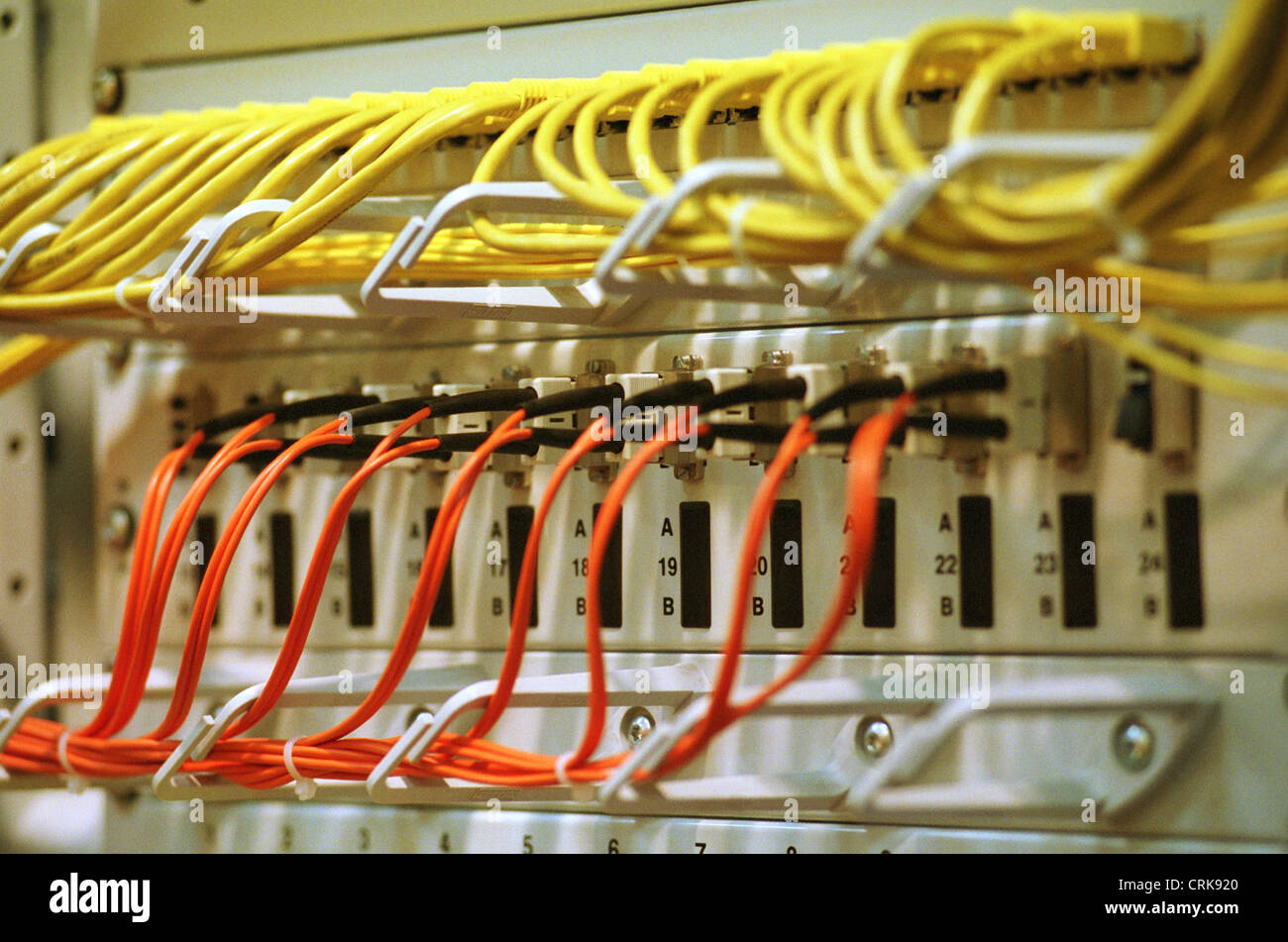 Wiring of IT servers Stock Photo - Alamy