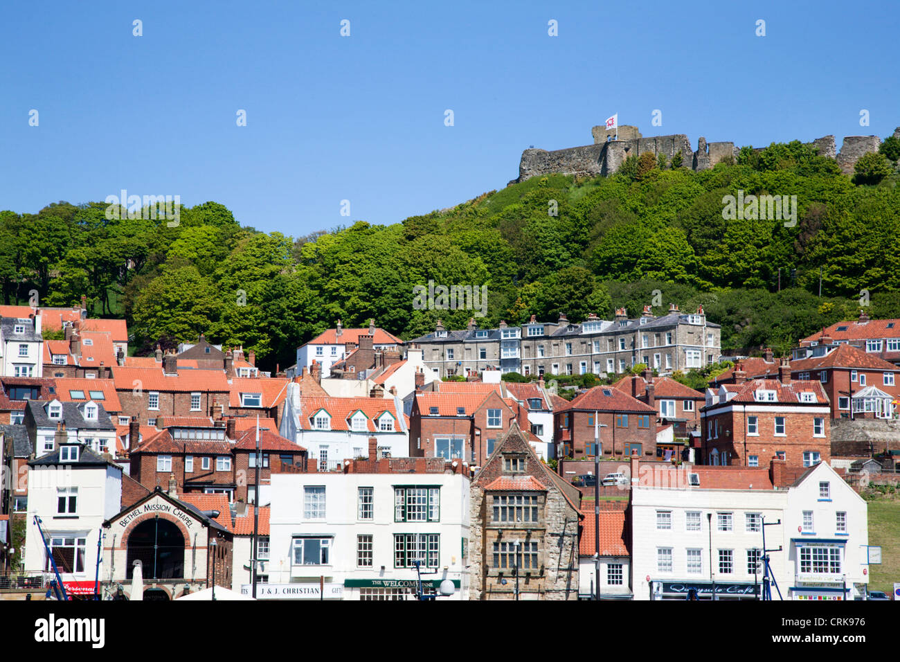 Sandside and Castle Hill from the Harbour Scarborough North Yorkshire ...