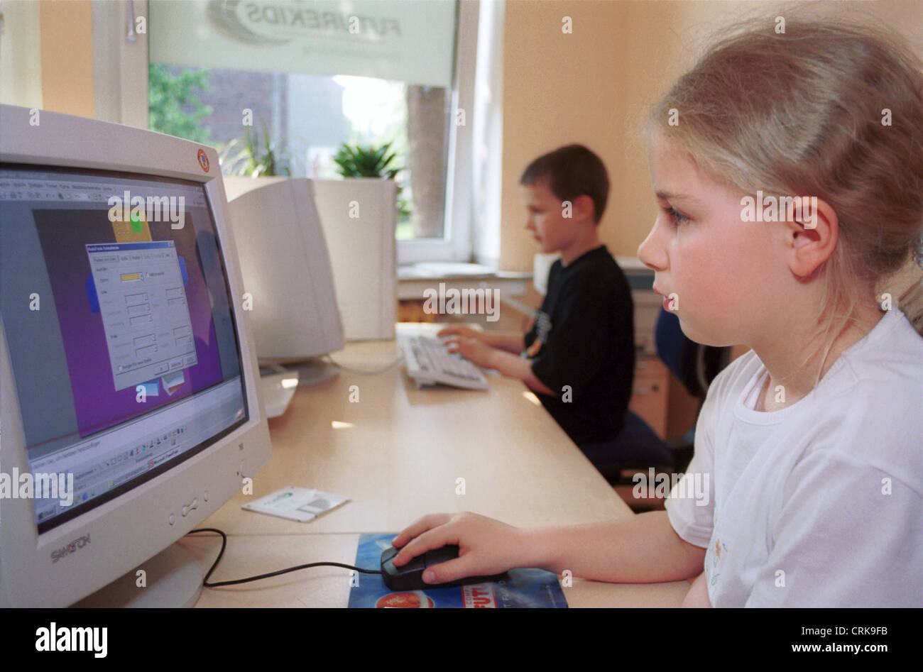 Children at computer Stock Photo - Alamy