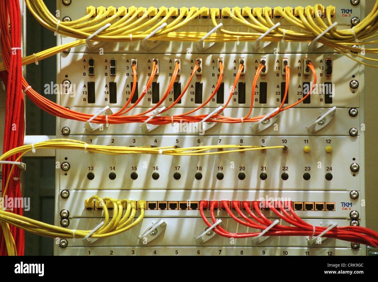 Wiring of IT servers Stock Photo - Alamy