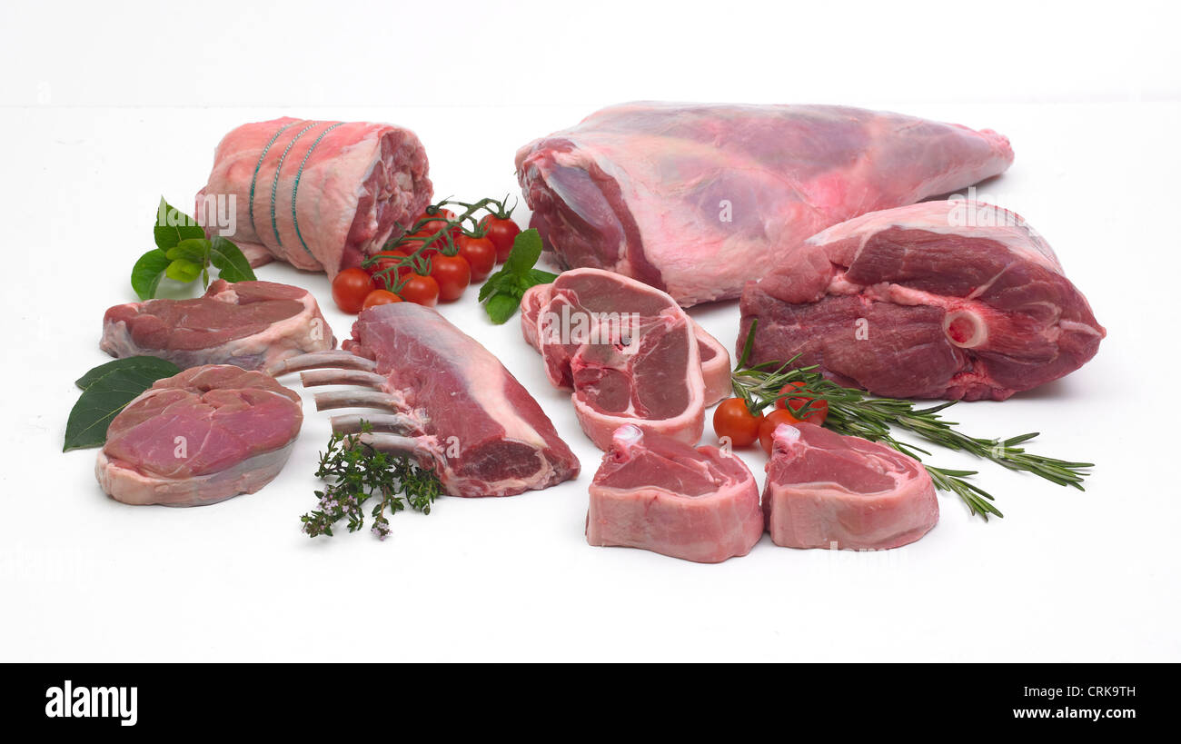 selection of lamb cuts Stock Photo - Alamy