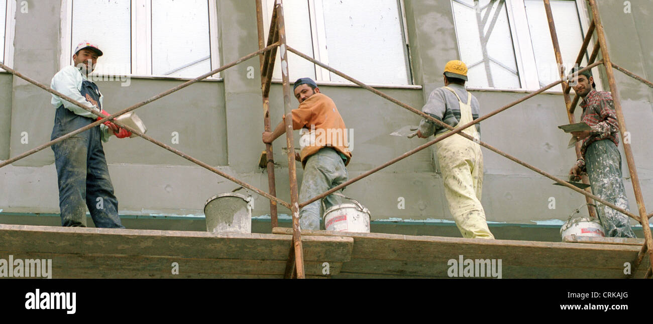 Facade renovation of a skyscraper in Istanbul Stock Photo - Alamy