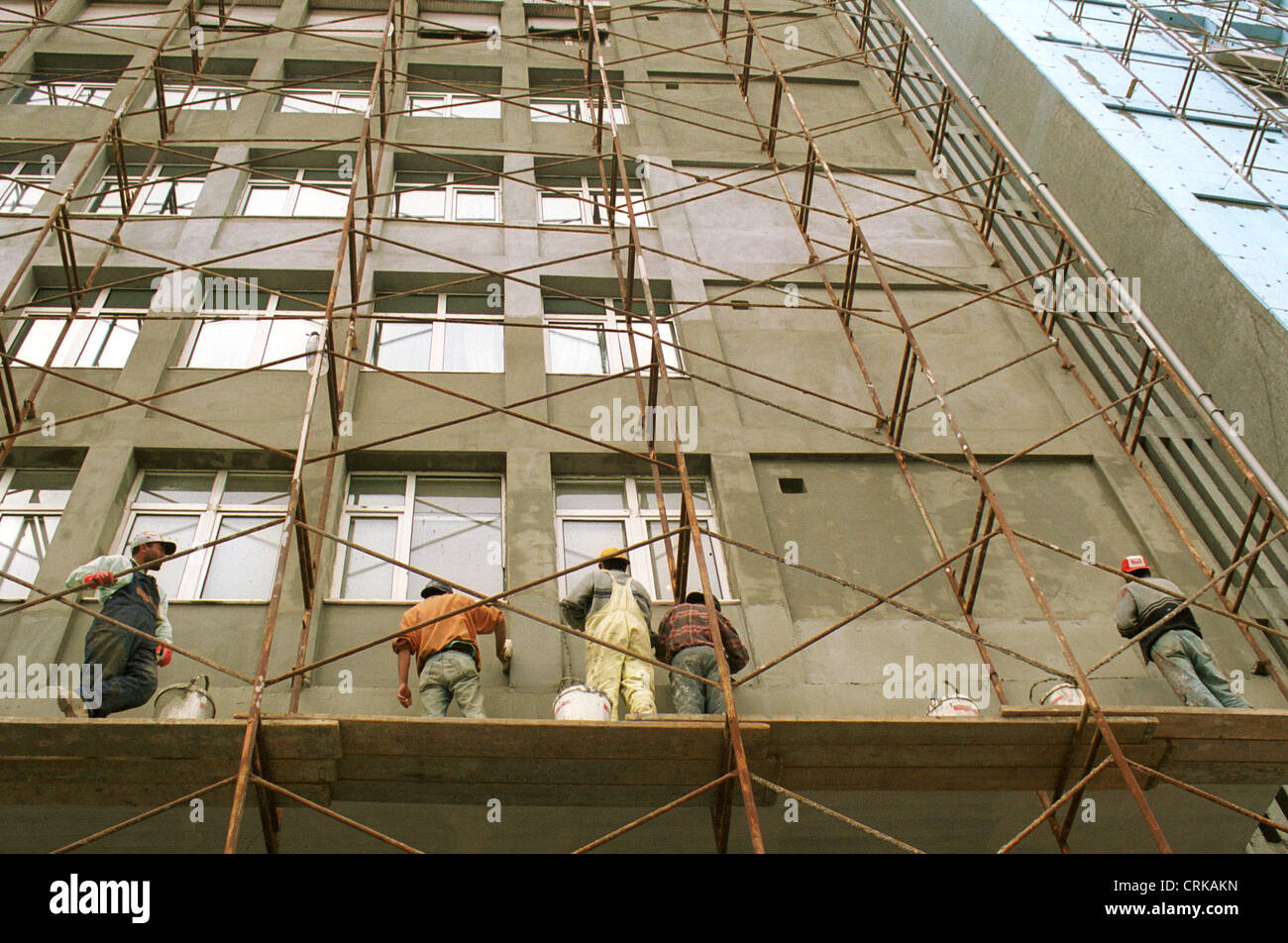 Facade renovation of a skyscraper in Istanbul Stock Photo - Alamy