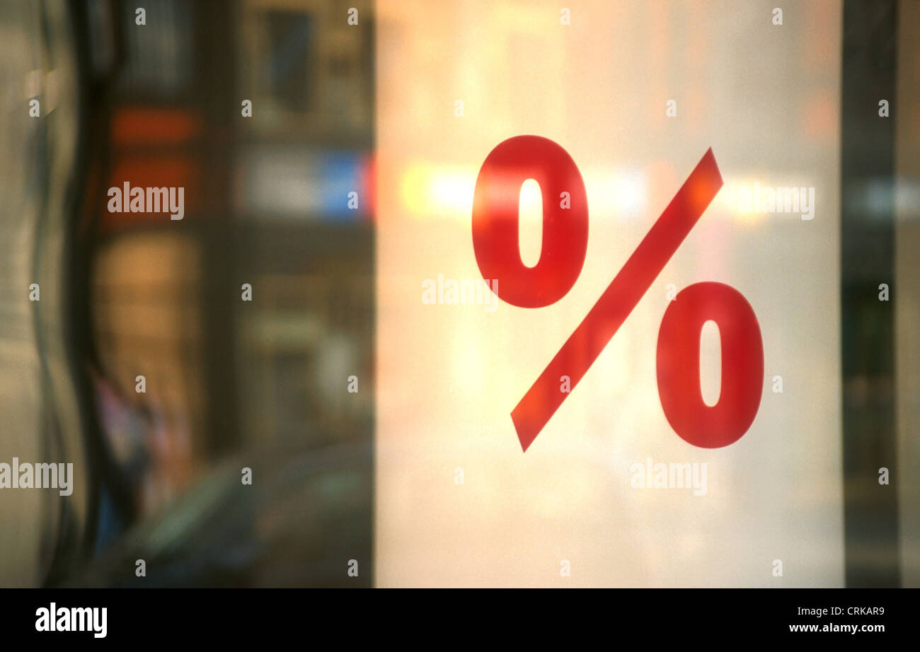 Percent symbol in Friedrichstrasse in Berlin-Mitte Stock Photo - Alamy