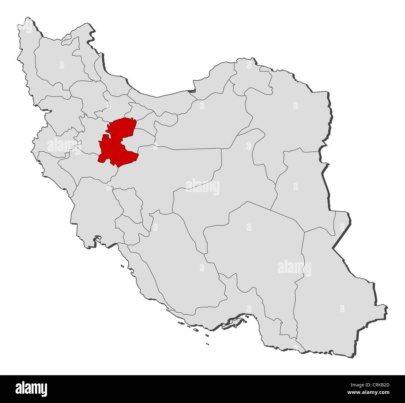 Political map of Iran with the several provinces where Markazi is ...