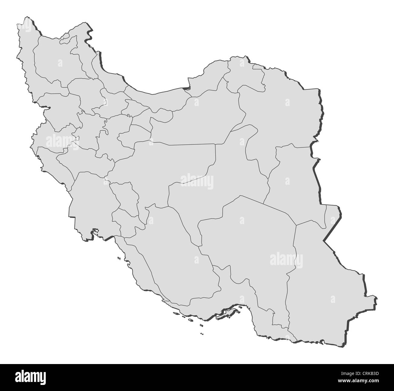 Political map of Iran with the several provinces Stock Photo - Alamy