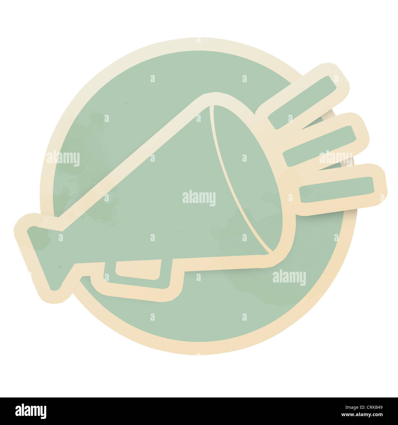 Horn retro sticker on white background Stock Photo - Alamy