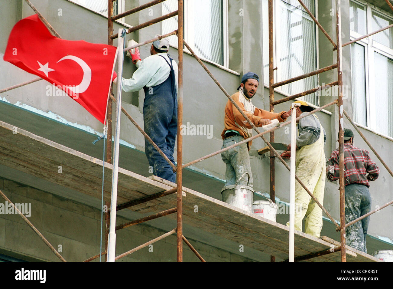 Facade renovation of a skyscraper in Istanbul Stock Photo - Alamy