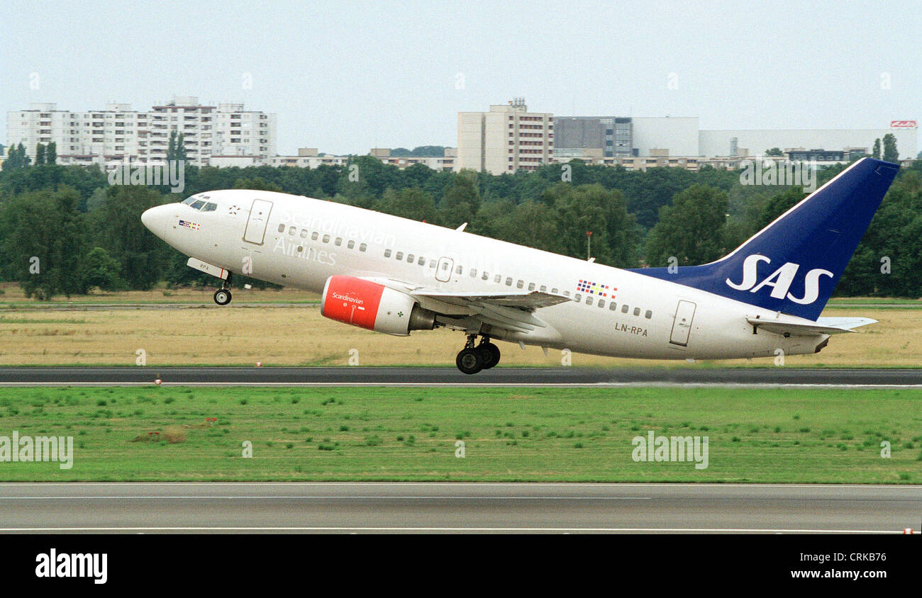 Aircraft at the start of the SAS in Berlin-Tegel Stock Photo - Alamy